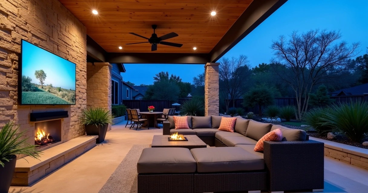 Covered Patio Ideas with Outdoor TVs: Watch in Style All Year Long ...
